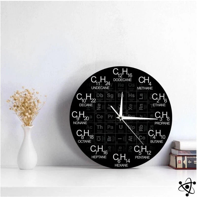 Original Wall Clock Molecular Formulas Science Decor 