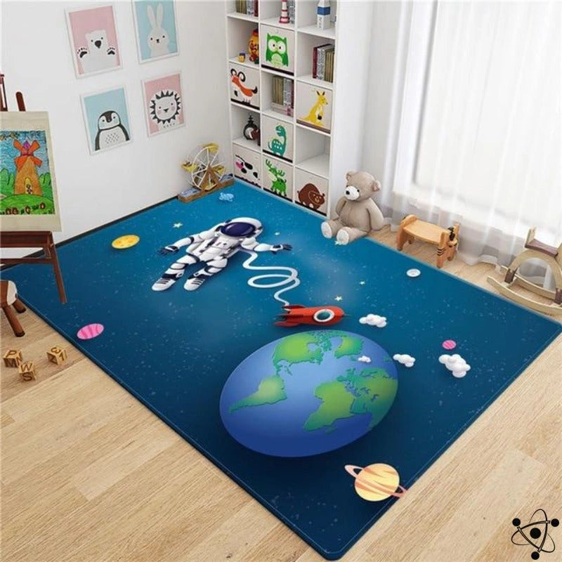 3D Rug Astronaut with Rocket | Science Decor