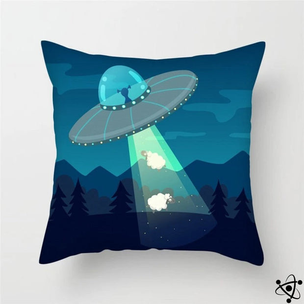 Cushion Cover Alien Cartoon Style | Science Decor