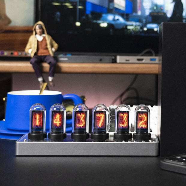 Nixie Tube Clock Metal | Science Decor