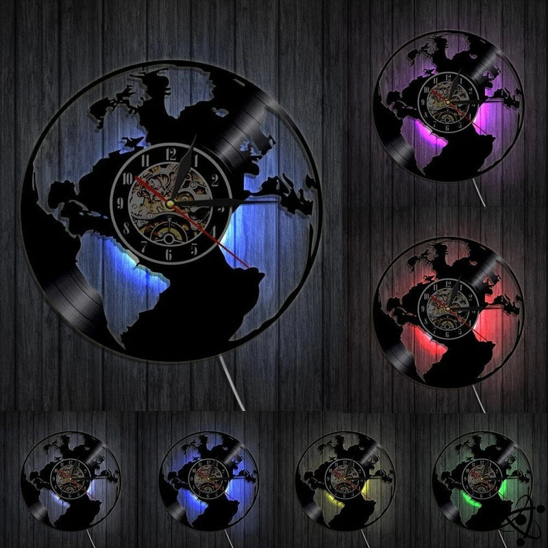 Original Wall Clock Earth Led | Science Decor