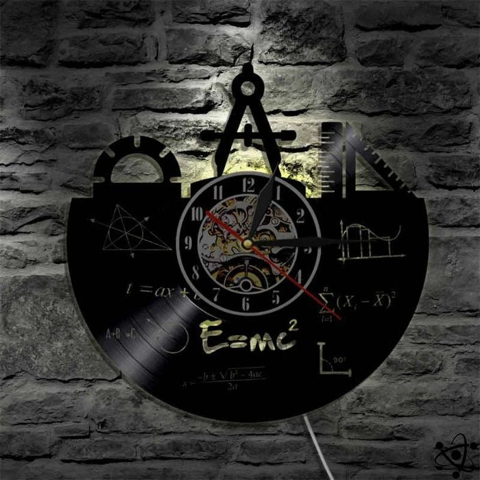 Original Wall Clock Geometry E = Mc² Led | Science Decor