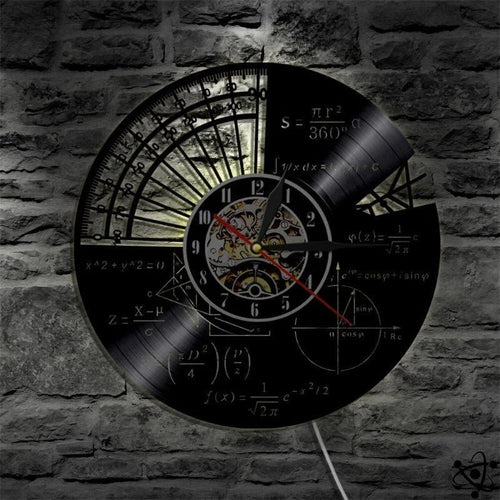 Original Wall Clock Led Geometric Formula | Science Decor