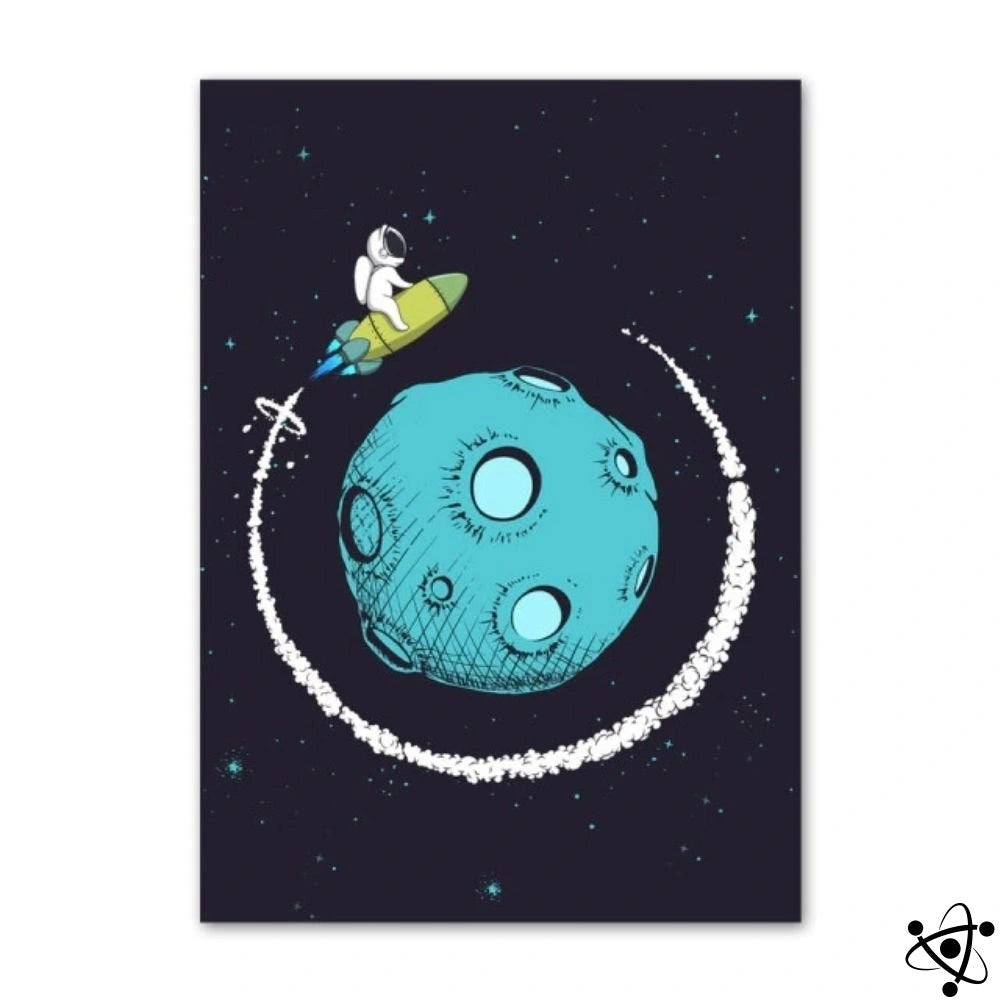 Poster Astronaut On A Rocket | Science Decor