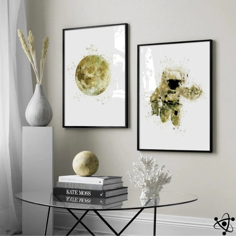 Poster Astronaut & Moon | Science Decor