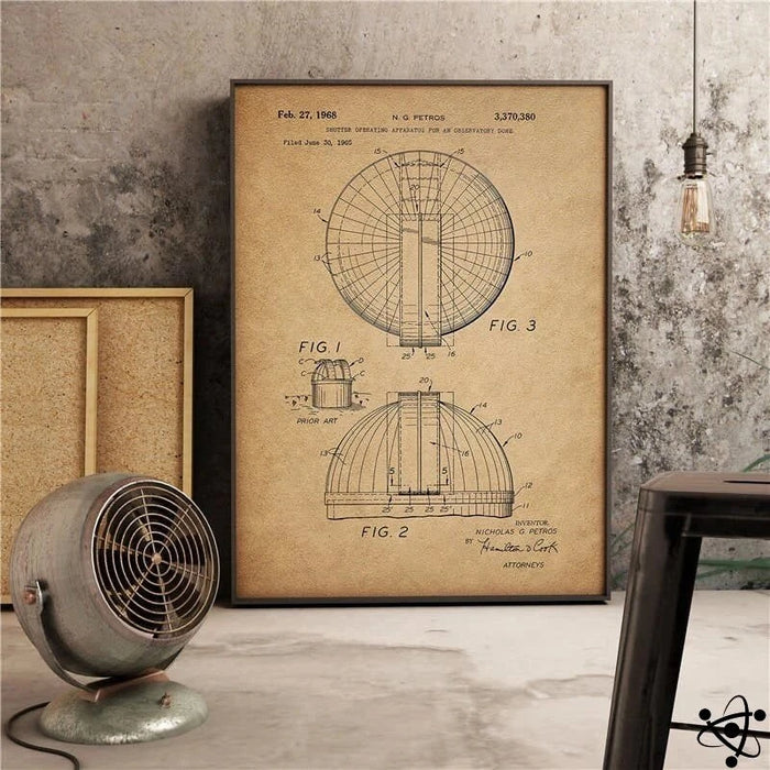 Poster Plan Of An Astronomical Observatory | Science Decor