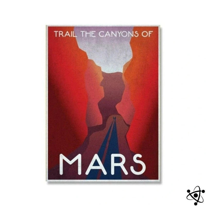Poster Retro Futuristic Mars | Science Decor