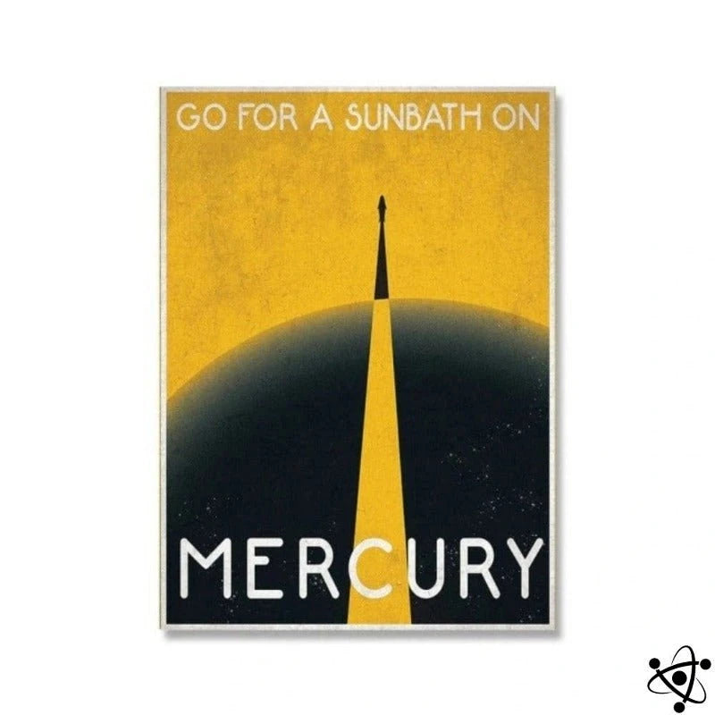 Poster Retro Planet Mercury | Science Decor