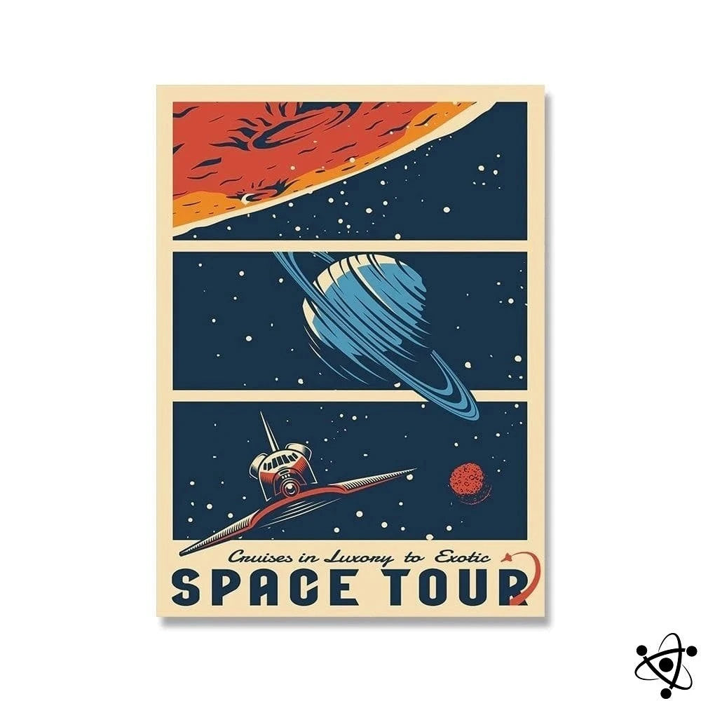 Poster Retro Travel In Space | Science Decor