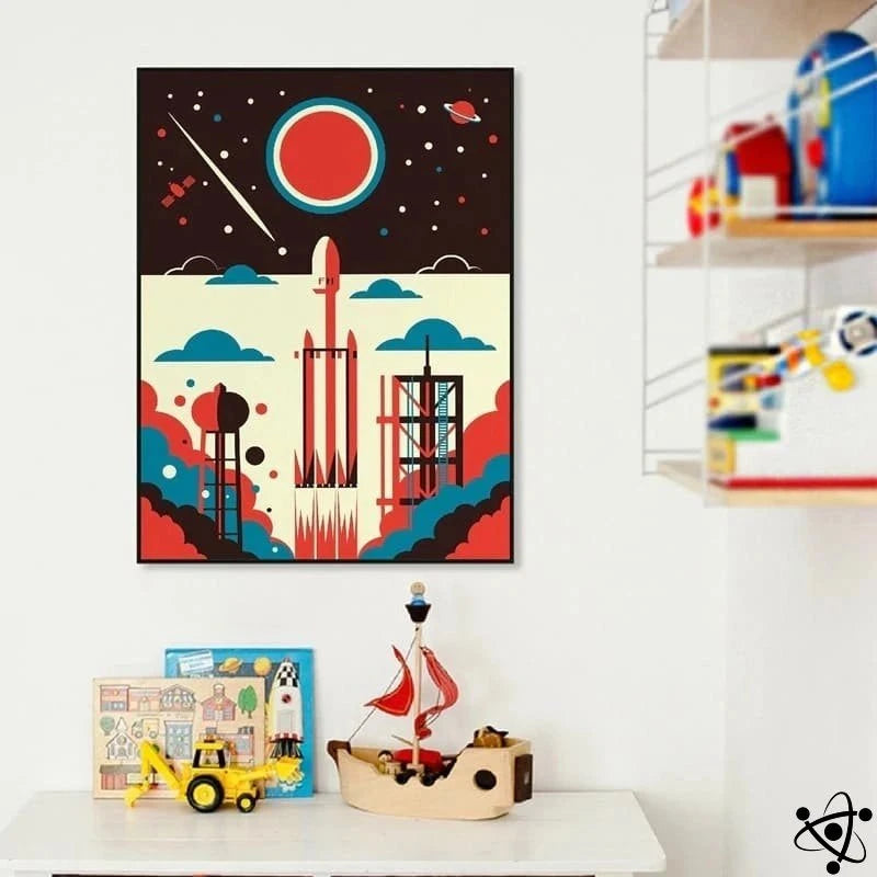 Poster Rocket Wall Scientific | Science Decor