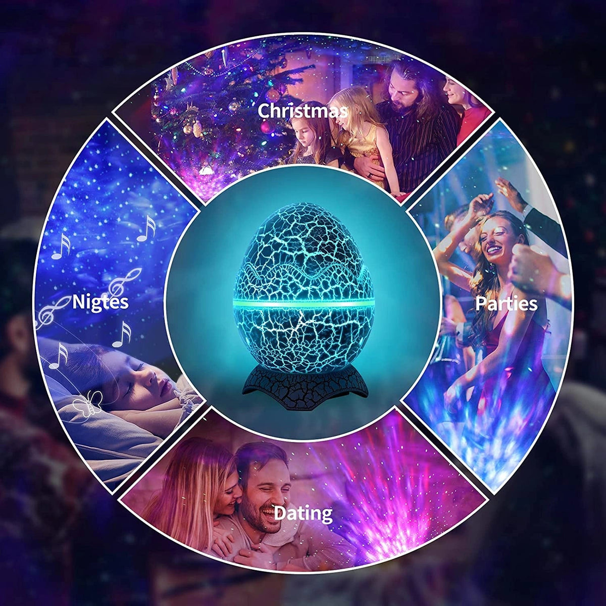 Projector Galaxy Aurora Borealis Egg | Science Decor