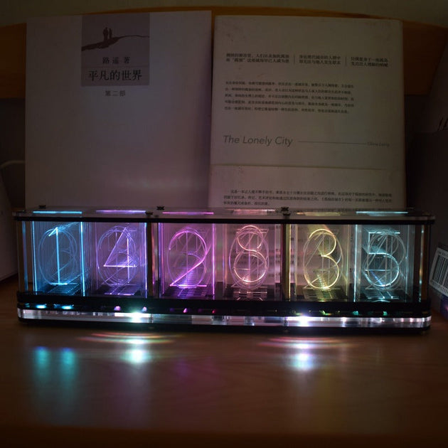 RGB Glow Tube Clock | Science Decor