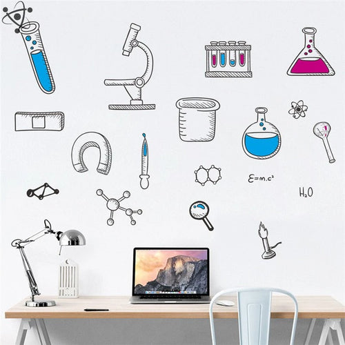 Scientific Laboratory Wall Stickers Pack | Science Decor
