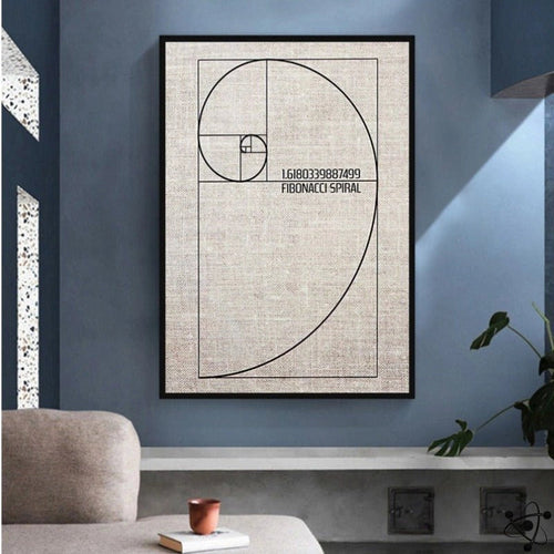 Vintage Fibonacci Spiral Poster | Science Decor